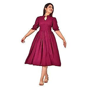 Vasu Agencies Womens Rayon Wine Red 3/4 Sleeves Floral Printed Straight Anarkalis Kurti (2X-Large)