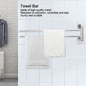 Swivel Towel Rail 2/3/4 Arming 40 Cm Swivel Towel Rail 180° Rotation Bede Towel Holder Stainless Steel Swivel Arm Towel Rail for Bathroom (250255 Active Two rods - Chrome)