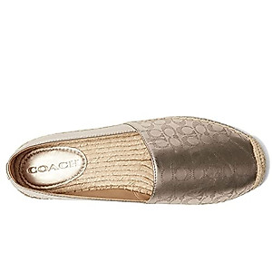 COACH Carley Metallic Leather Espadrille Platinum Champagne 5 B (M)