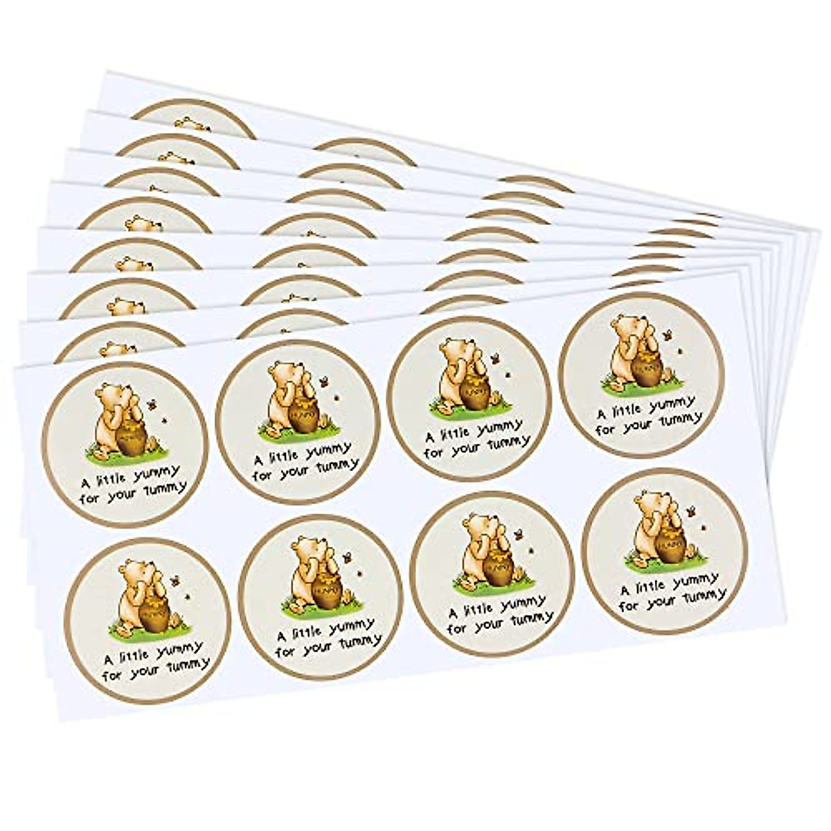 Stickers with A Little Yummy for Your Yummy 64 Pcs, 2 inches Stickers for Winnie The Pooh Stickers, Gift for Party Favors, Baby Shower, Honey Jar, Wedding Favors
