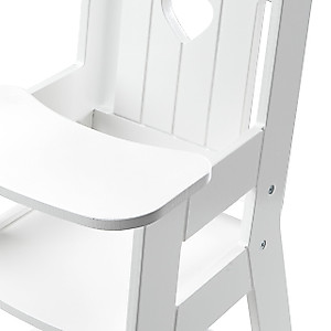 Melissa & Doug Mine to Love Wooden Play High Chair for Dolls, -Stuffed Animals - White (18H x 8W x 11D Assembled)