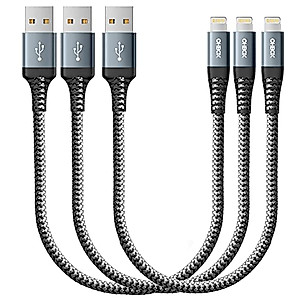 ohbox Short iPhone Charger Cable 3Pack 12 inch Lightning Cable 1FT iPhone Charging Cord Compatible with iPhone 14/13/12/11/Pro/Max/Mini/X/Plus/8/7/6/5S/SE/Plus/iPad