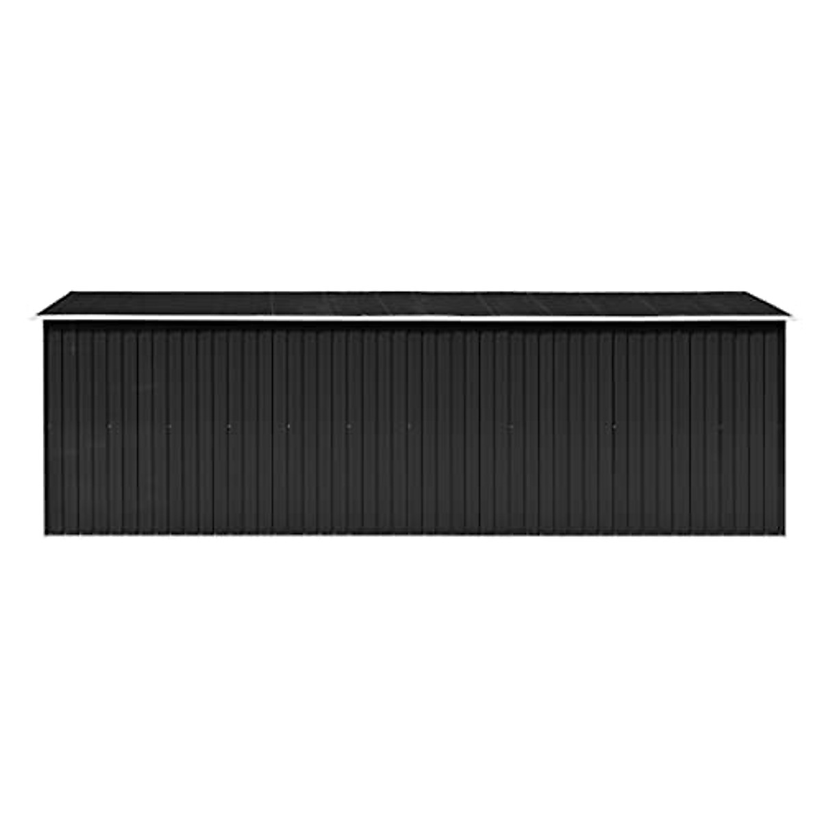 Outdoor Metal Storage Shed, Galvanized Metal Garden Sheds Outdoor Storage House with Air Vent and Door, Outdoor Tool Storage Bike Shed for Trash Can, Bike, Lawnmower 101.2"x228.3"x71.3" Anthracite