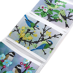 LUSandy DIY Birds Diamond Painting Hanging Storage Bag, Over The Door Wall Mount Diamond Art Closet Organizer, Hanging Storage Pouches with 3 Pockets for Bedroom & Bathroom