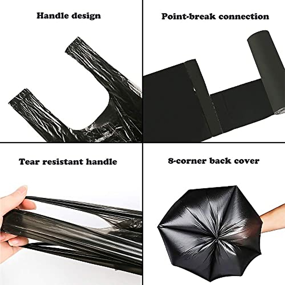 DZHJKIO Small Trash Bags,5 Rolls 46x60 Cm 100 PCS 4 Gallon Garbage Bags, For Kitchen Bathroom Bedroom Office Use