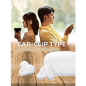 Micool Wireless Ear-Clip Headphones Bone Conduction Bluetooth 5.3, Open Ear Sport Clip on Earring Earbuds, Waterproof and Mini Earphones, HiFi Sound and Long Battery Life