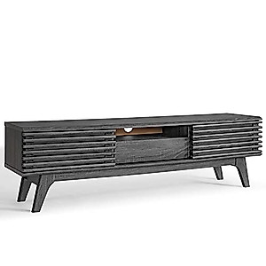 Modway Render Mid-Century Modern Low Profile 59 Inch TV Stand in Charcoal
