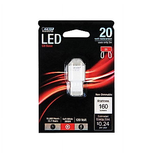 Feit Electric 3458056 2 watts Wedge LED Bulb with 160 Lumens Soft White 20 watts Equivalence Decorative
