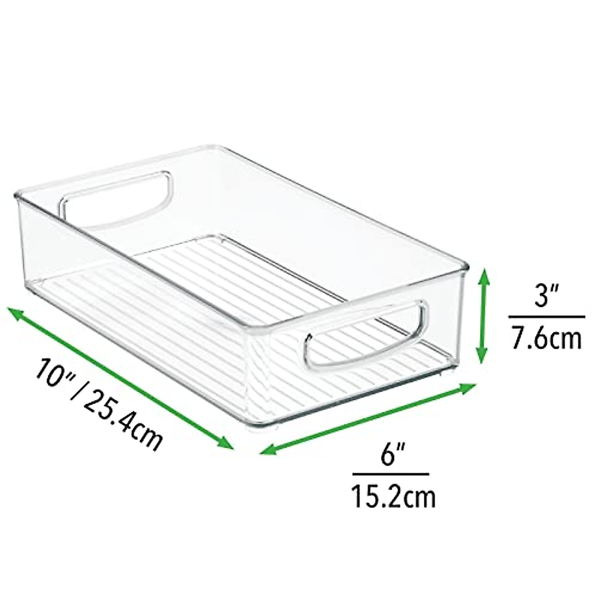 mDesign Plastic Kitchen Bins with Handles and Preprinted Cursive Food Labels Combo Set for Organizing Pantry, Kitchen, Shelves, or Counter, Includes 4 Clear Bins and 120 White Labels with Black Text
