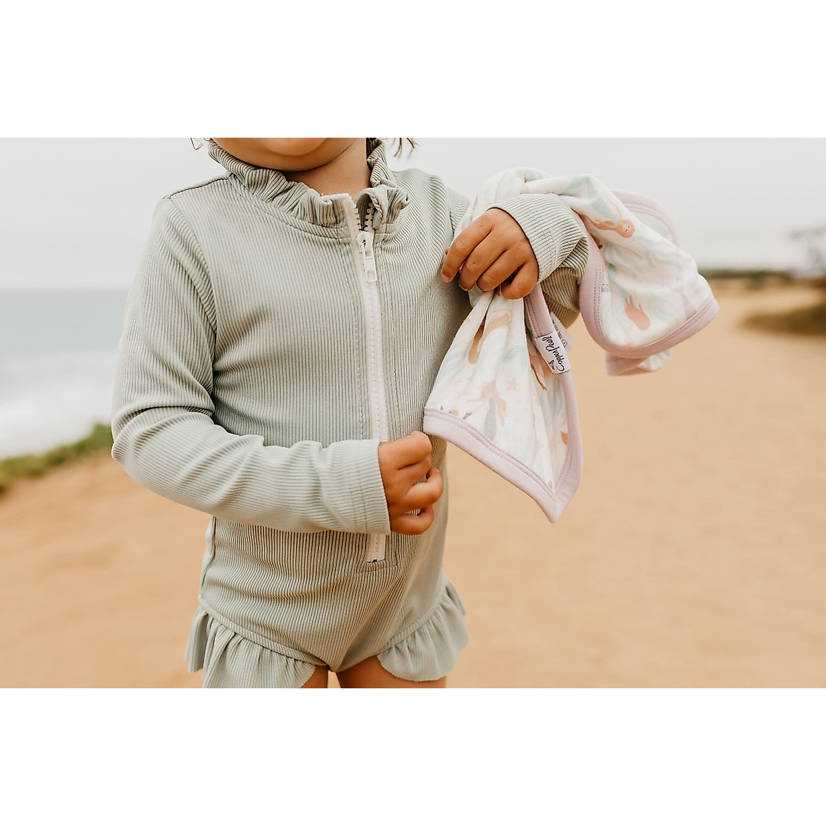 3-Layer Knit Security Blanket Set Sized 16" x 16" 2-Pack"Coral" by Copper Pearl