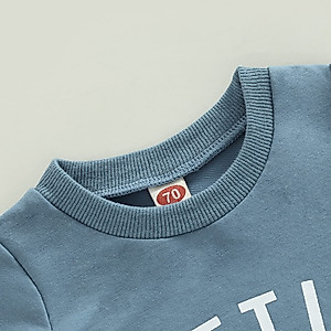 2Pcs Toddler Baby Boy Summer Clothes Letter T Shirt Casual Shorts Set Blue 12-18 Months