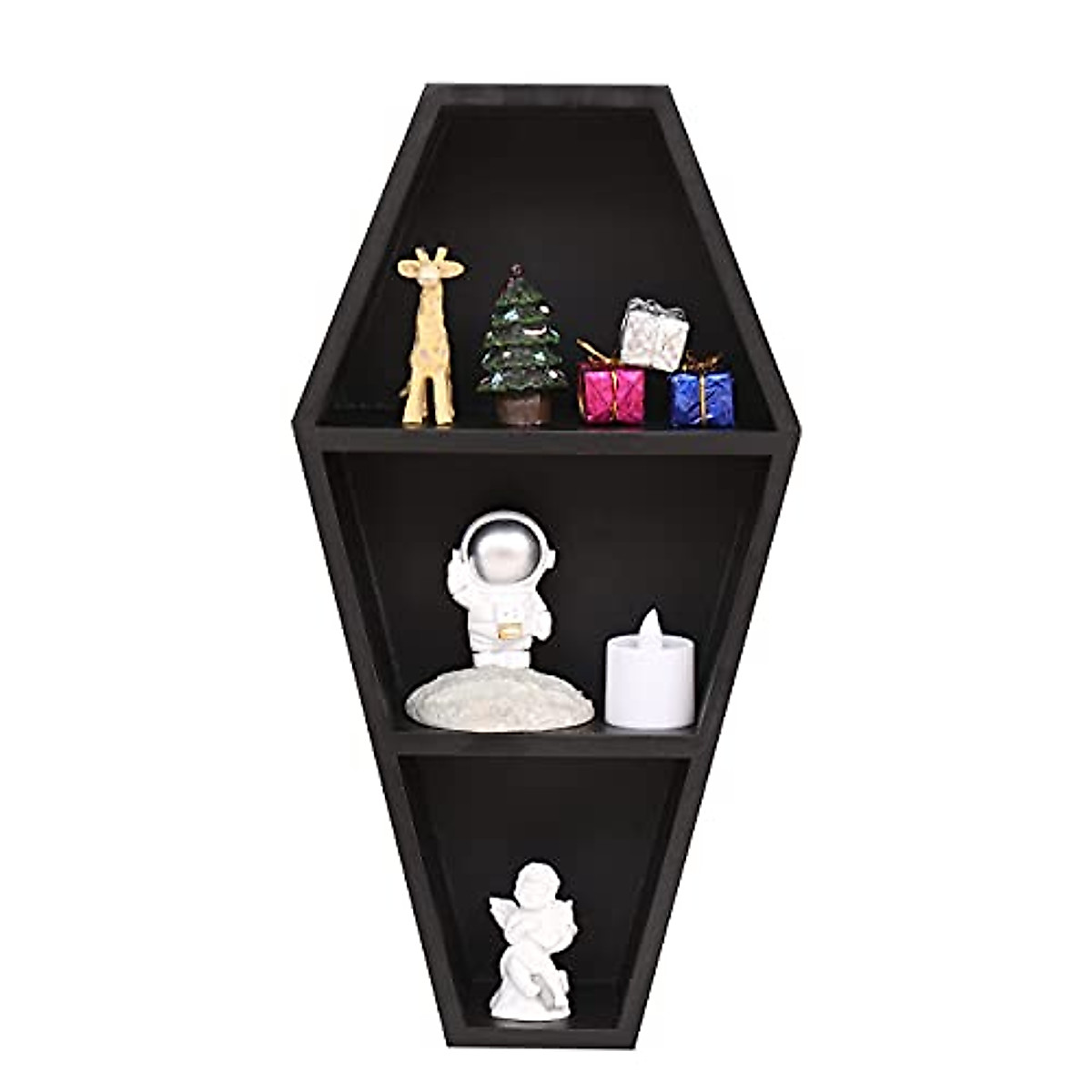 U/D Coffin Shelf Coffin Bookshelf Gothic Room Decor Floating Shelves Witchy Gifts for Halloween,Grunge Room Decor,Skull Wall Decor