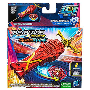 BEYBLADE Hasbro Burst QuadStrike Xcalius Power Speed Launcher Pack, Battle Game Set with Xcalius Power Speed Launcher and Right-Spin Battling Top Toy