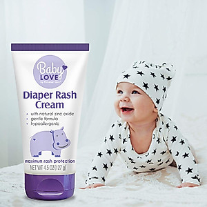 Baby Love Diaper Rash Cream. Prevents, Soothes and Treats Diaper Rash. Gentle Formula with Natural Ingredients. 4.5 Oz / 127 g