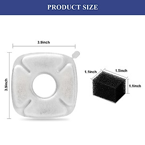 4 Pack Replacement Filters & 4 Pack Replacement Pre-Filter Sponges for 67oz, 95oz and 135oz Automatic Cat Water Fountain Dog Water Dispenser, Cat Water Fountain Filters