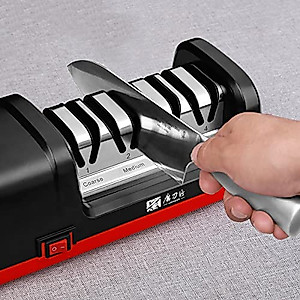 TAIDEA TG2102 Professional Electric Knife Sharpener for Straight Knives Diamond Abrasives, Quickly Sharpening, Repair/Restore/Polish Blades，Grit:360# & 600# 1000#& Polishing