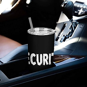 Security 20 OZ Stainless Steel Tumbler Travel Car Coffee Mug with Straw Lid Cleaning Brush Coffee Tumbler Mug for Women Men