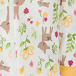 Gerber Baby Girls' 2-Pack Footed Pajamas, Yellow Deer, 12 Months