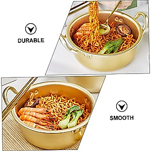 YARNOW 2 Pcs Korean Instant Noodle Pot Japanese Noodles Ramen Ceramic Frying Pan with Lid Steamer Cookware Deep Saucepan Korean Pots for Cooking Aluminum Pot Kitchen Pan Ramen Pot Candy