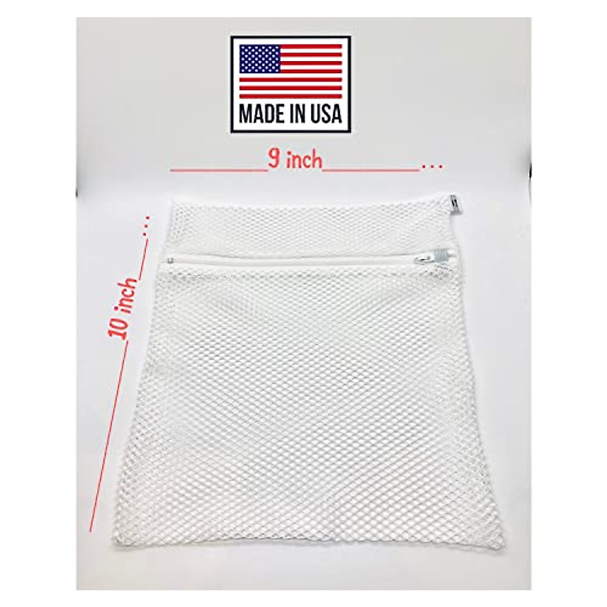 GoldenBestStore Set of 2 Premium Special Mesh Laundry Bag Perfect Size for Face-Cloth Mask ,Baby's cloths, socks, Lingerie,Underwear, With Ykk zipper ,Washer Dryer friendly ,Made In USA
