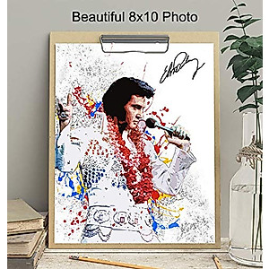 Elvis Las Vegas Wall Art Decor - Bedroom, Bar, Family or Living Room, Home, Apartment or Office Decoration Poster Print - Fab Gift for Country Music or Graceland Fans - 8x10 Unframed Picture