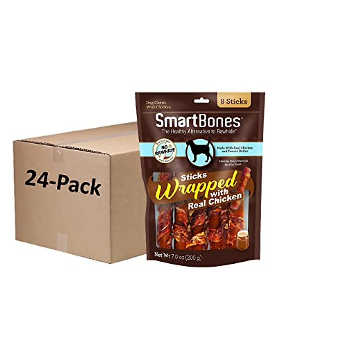 SmartBones Chicken-Wrapped Sticks, Treat Your Dog to a Rawhide-Free Chew Made with Real Chicken and Vegetables