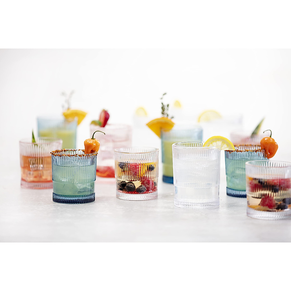 Fortessa NoHo Collection Set of 4 Cocktail Glass, 4 Count (Pack of 1), Pink