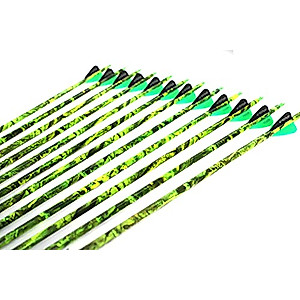 ACCMOS Spine 500 Arrow 26 Inch Arrow Target Practice Arrow Hunting Arrow Carbon Arrows Compound Bow Recurve Bow Adult Youth Archery Indoor Outdoor Shooting Field Tip 12pc
