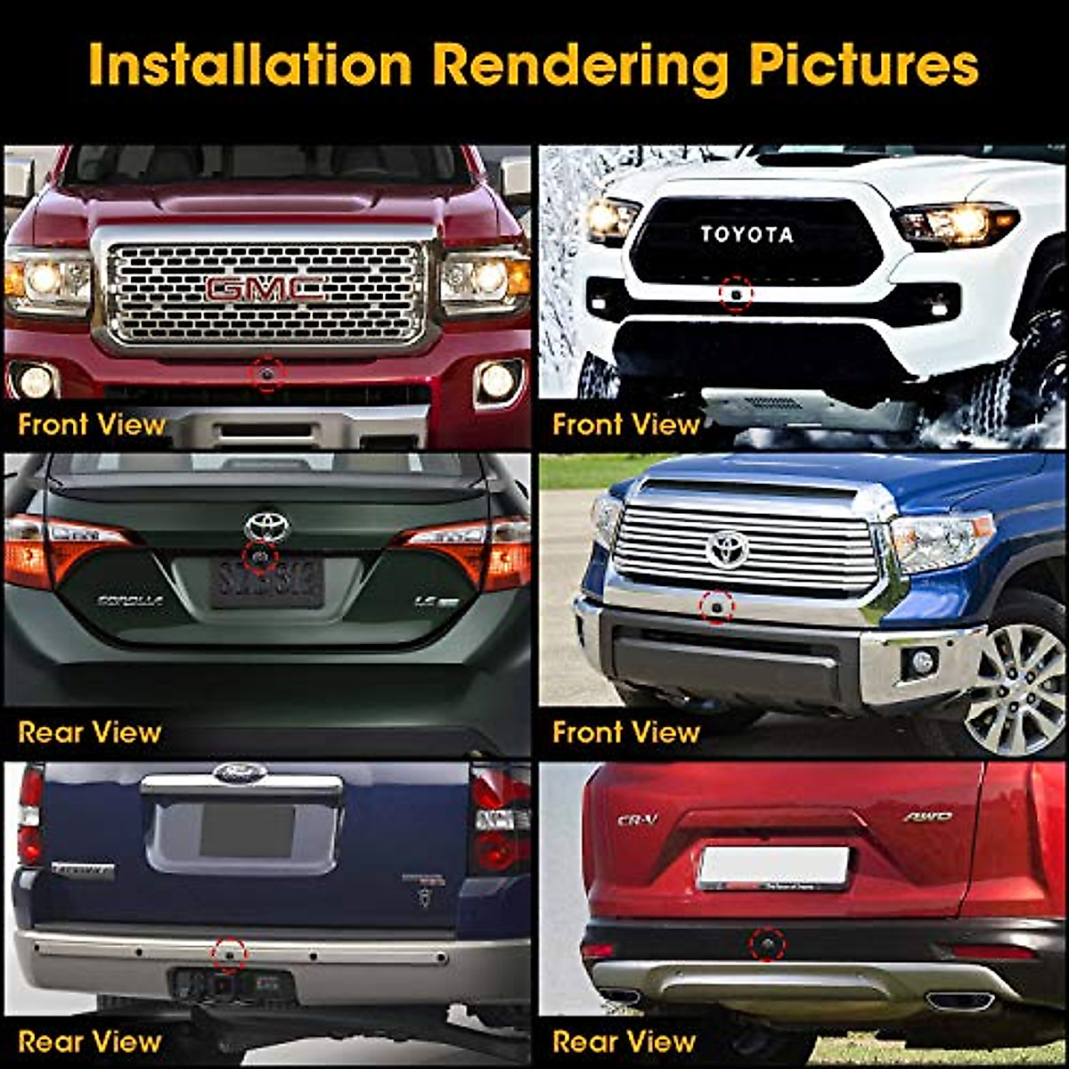 NATIKA Backup/Front/Side View Camera: No Distortion Effect Starlight Night Vision HD Metal Flush or Surface Mount CVBS | AHD Reverse Rear View Backup Camera for Cars Pickup Trucks SUVs RVs Vans