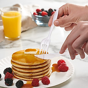 Pantry Value [400 Count] Lightweight White Plastic Forks - Disposable Cutlery for Parties, Events, and Dinner (Formerly Comfy Package)