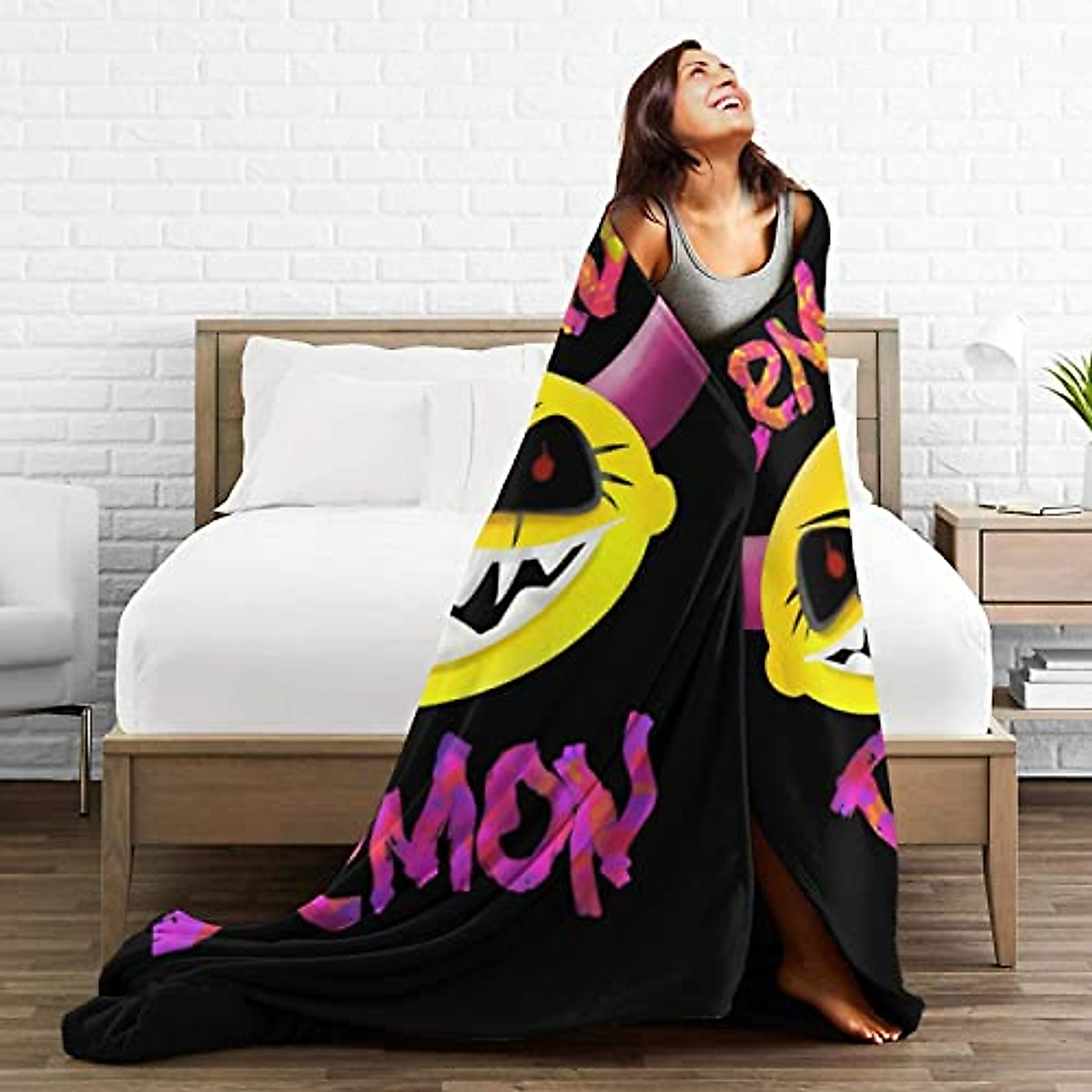 Lemon Demon Blanket Flannel Super Soft Fleece Lightweight Throw Blanket for Bed Couch Sofa 50"X40"