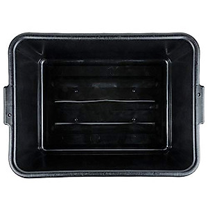 COLIBYOU 6 Pack 20" x 15" x 7" Black Polypropylene Bus Dish Plastic Restaurant Tub w/Lid of Set