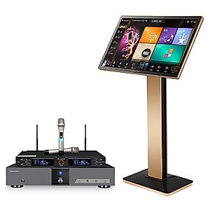 2020 InAndon KV-V5 Pro Karaoke Player 8T, with 2 Wireless Mic, 21.5'' Capacitive Touch Screen Intelligent Voice Keying Machine Real-time Score The Latest Style (KV-V5 Pro+8TB +21.5" Touch Screen)