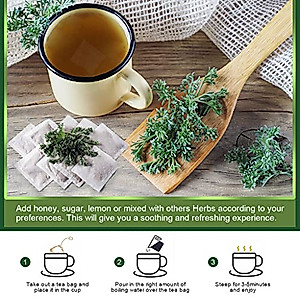 Organic Mugwort Tea Bags - Mugwort Herb Dried Leaves, Pure Natural Artemisia Vulgaris Herbal Tea, Caffeine Free, 30 Tea Bags