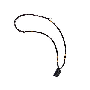 CIFIBIFUN Black Tourmaline Necklace Crystal Pillar Pendant ，Original Natural Stone Metaphysically Psychic Large Protection (1.1)