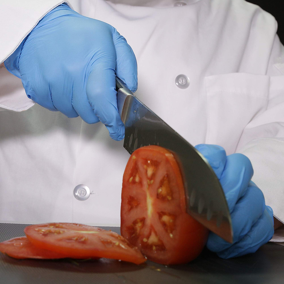 Ammex Blue Stretch Synthetic Vinyl Disposable Exam Gloves 3 Mil, Latex/Powder-Free Food-Safe, Non-Sterile, X-Large Box of 100