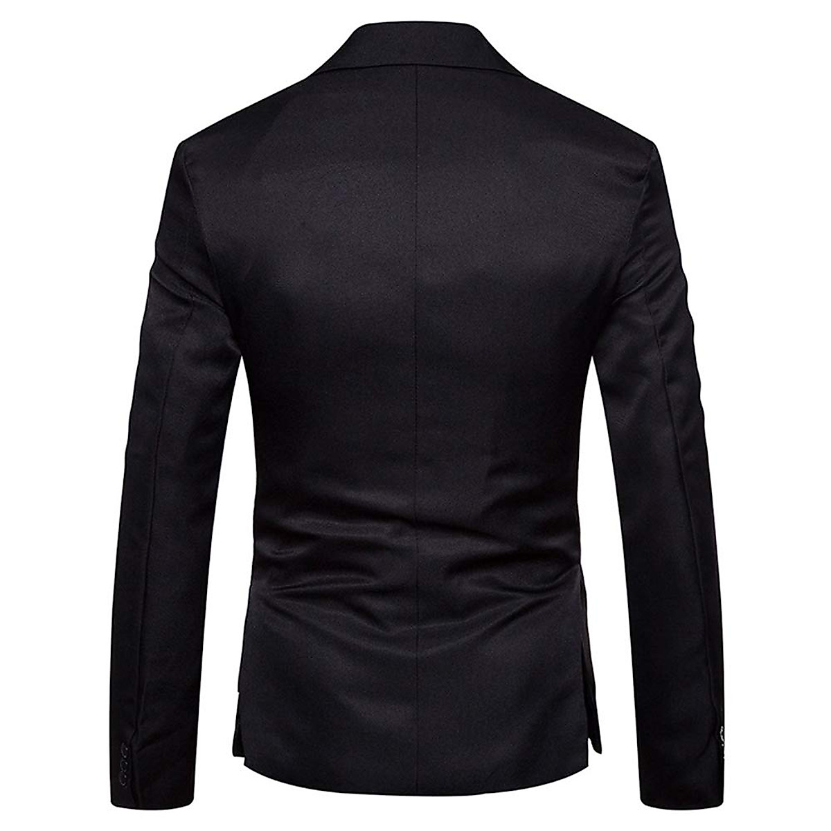 Mens Casual Slim Fit Suit Jacket 1 Button Daily Blazer Business Sport Coat Tops A/Black