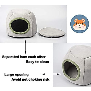 Guinea Pig Cave Beds, Cozy House Bedding for Rats Chinchilla Degu Ferrets Hedgehog Sugar Glider, Pumpkin Shaped Small Pet House (Gray)…