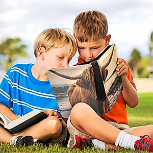 PYBUG Highland Cow Trading Card Binder with Nylon Strap 4-Pocket Waterproof PU Leather Card Collection Binder for 400 Cards Sturdy Card Holder Folders for Game Cards,Sports Cards