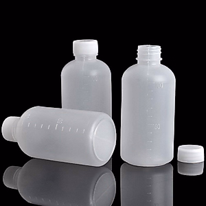 GDGY 20Pcs 100Ml, 3.4OZ PE Plastic Empty Small Mouth Graduated Lab Chemical Container Reagent Bottle Sample Sealing Liquid Medicine Bottle (20pcs 100ml, 3.38)