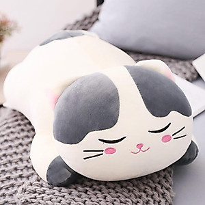Cat Big Plush Hugging Pillow, Super Soft Kitten Kitty Stuffed Animals Toy Gifts for Kids, Girls, Bed, Christmas, Valentine 21.7" (Gray)