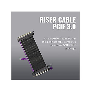 Toptekits Cooler Master Universal Vertical Graphics Card Holder KIT VER.2 with 165mm/6.5in Riser Cable, for Full Tower/Standard ATX Chassis with at Least 7 Available PCI Slots