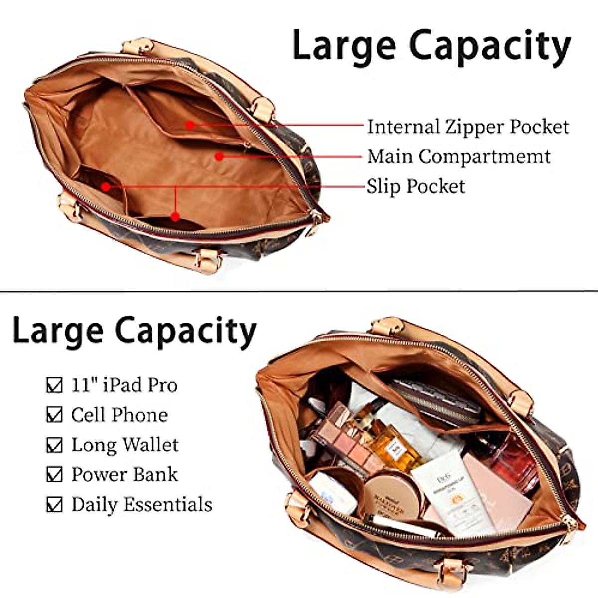 Tote Handbag for Women Designer Dumpling Bag Luxury Hobo Handbag Fashion Faux Leather Satchel Purse Trendy Pochette Bag with Top Handle