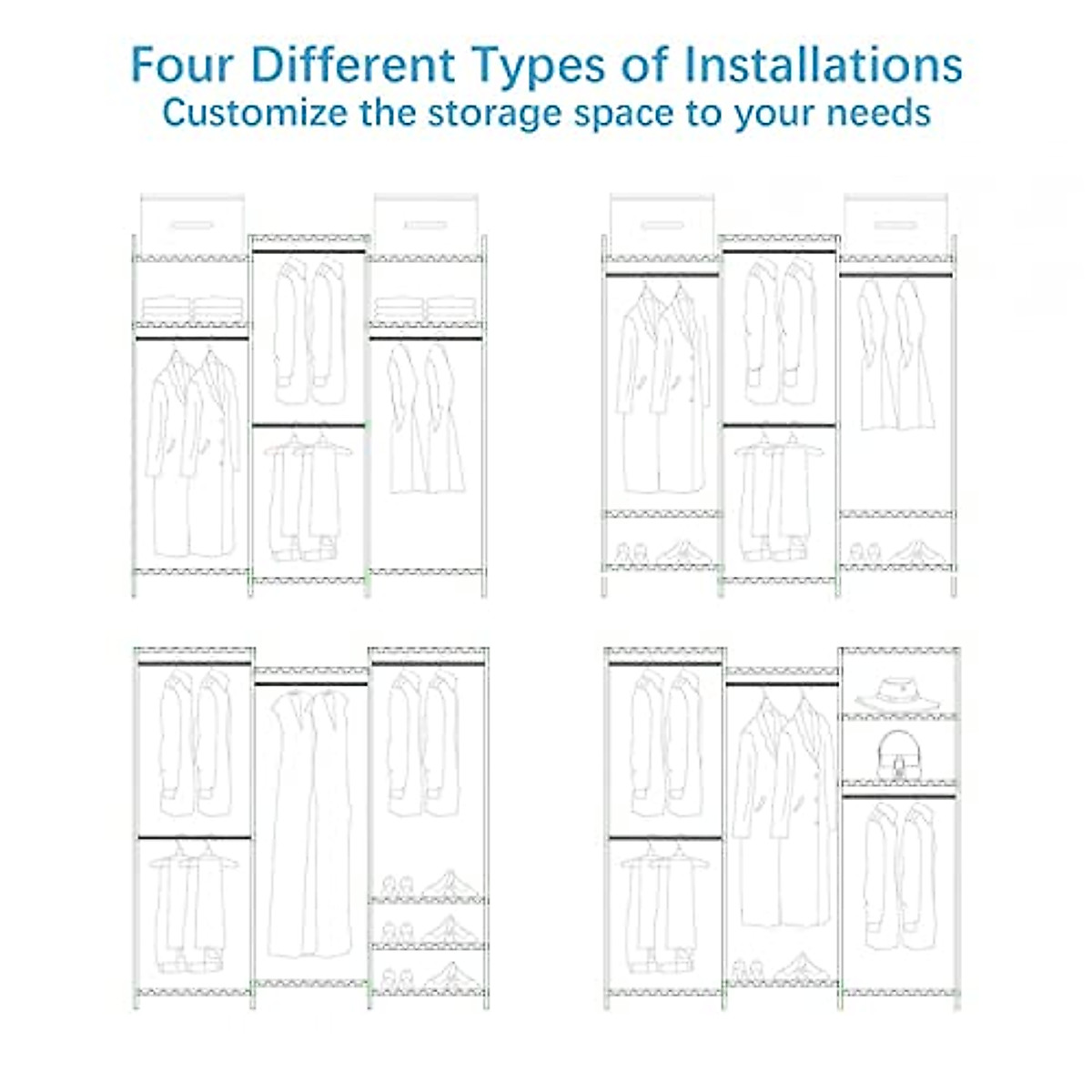 VIPEK V5 Portable Closet Wardrobe Heavy Duty Clothes Rack Freestanding Metal Clothing Rack, White