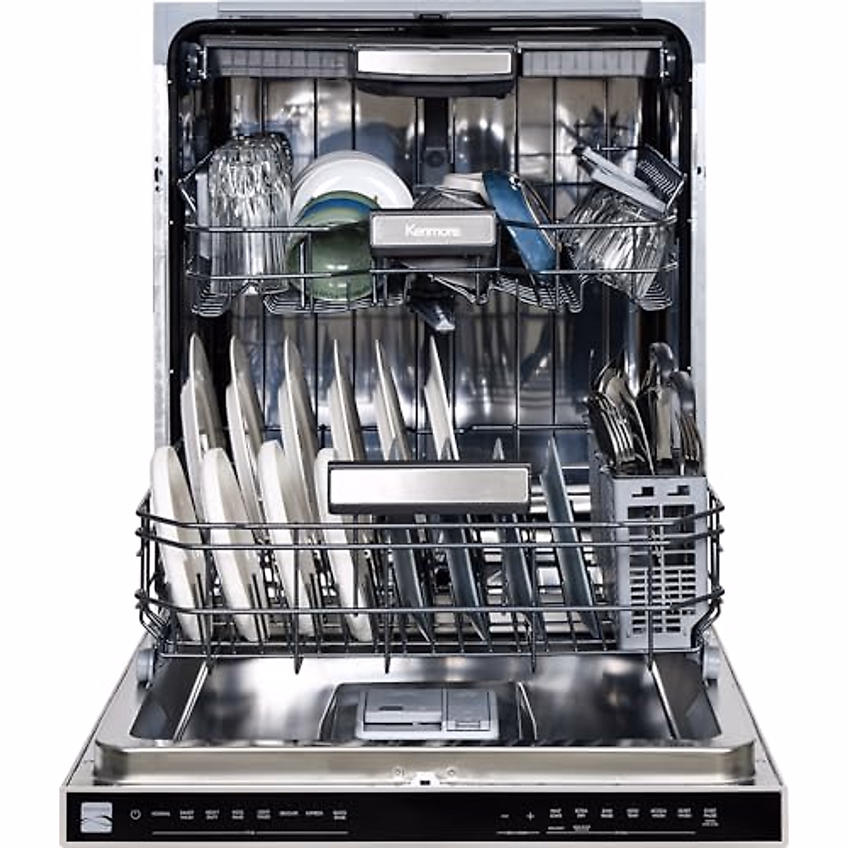 Kenmore 24" Built-In Stainless Steel Tub Dishwasher with EasyFlex 3rd Rack, SmartWash, UltraWash Plus, TurboDry, Adjustable Rack, Energy Star Certified, Fingerprint Resistant Stainless Steel
