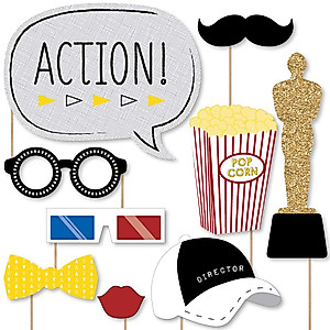 Big Dot of Happiness Movie - Hollywood Party Photo Booth Props Kit 20 Count