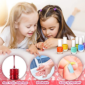 AOMIR kids nail polish set,Non Toxic Kids Nail Polish Set for Toddler,Water-Based Natural Safe Quick Dry Nail Polish Kit,Birthday Gift Nail Polish Set for Girl (11 Colors + 1 Coat) Kids Ages 3+