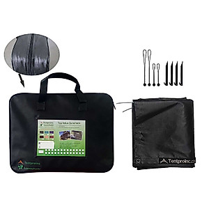 Tentproinc RV Awning Sun Screen Shade 8' X 16' 3'' Black Mesh Sunshade Complete Kits Motorhome Camping Trailer UV SunBlocker Canopy Shelter - 3 Year Warranty