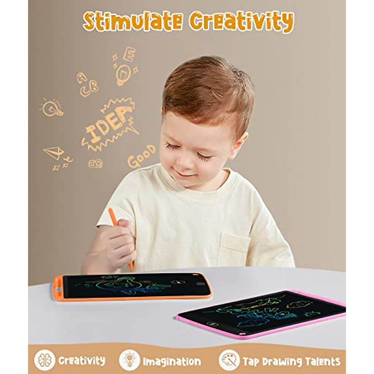 LCD Writing Tablet, 10-Inch Doodle Board, 3-Pack Toddler Toys, Educational Learning Drawing Tablet for Kids, Christmas and Birthday Gifts for 2 3 4 5 6 7 8 9 10 Years Old Boys and Girls