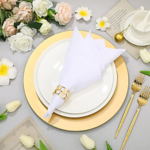 Zopeal 24 Pcs Plastic Charger Plates Round Dinner Chargers 13 Inch Chargers for Dinner Plates Disposable Charger Service Plates for Christmas Halloween Wedding Party Catering Event Decoration (Gold)